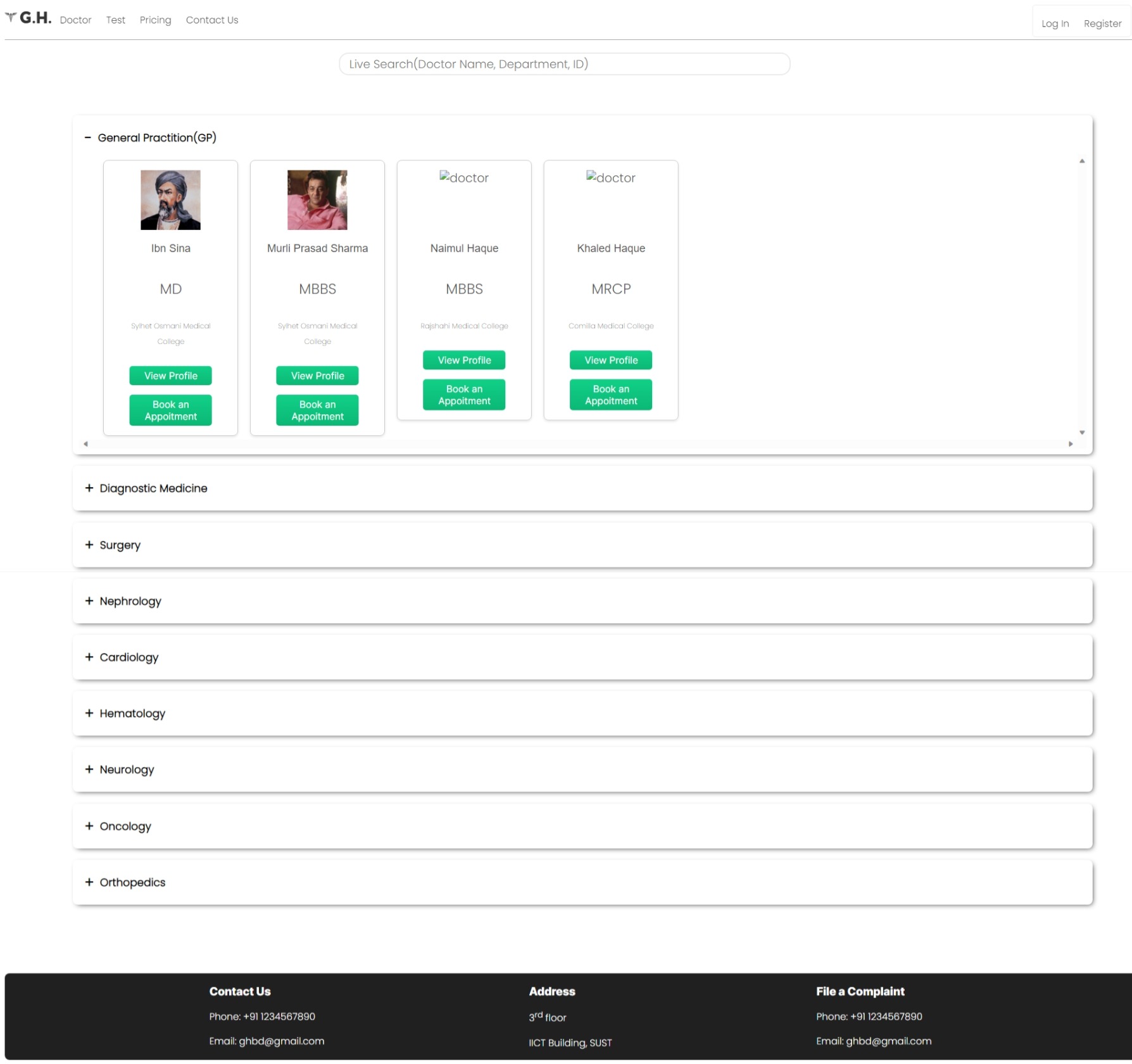 Project Name: General Doctor Appointment System | CSE333_Project