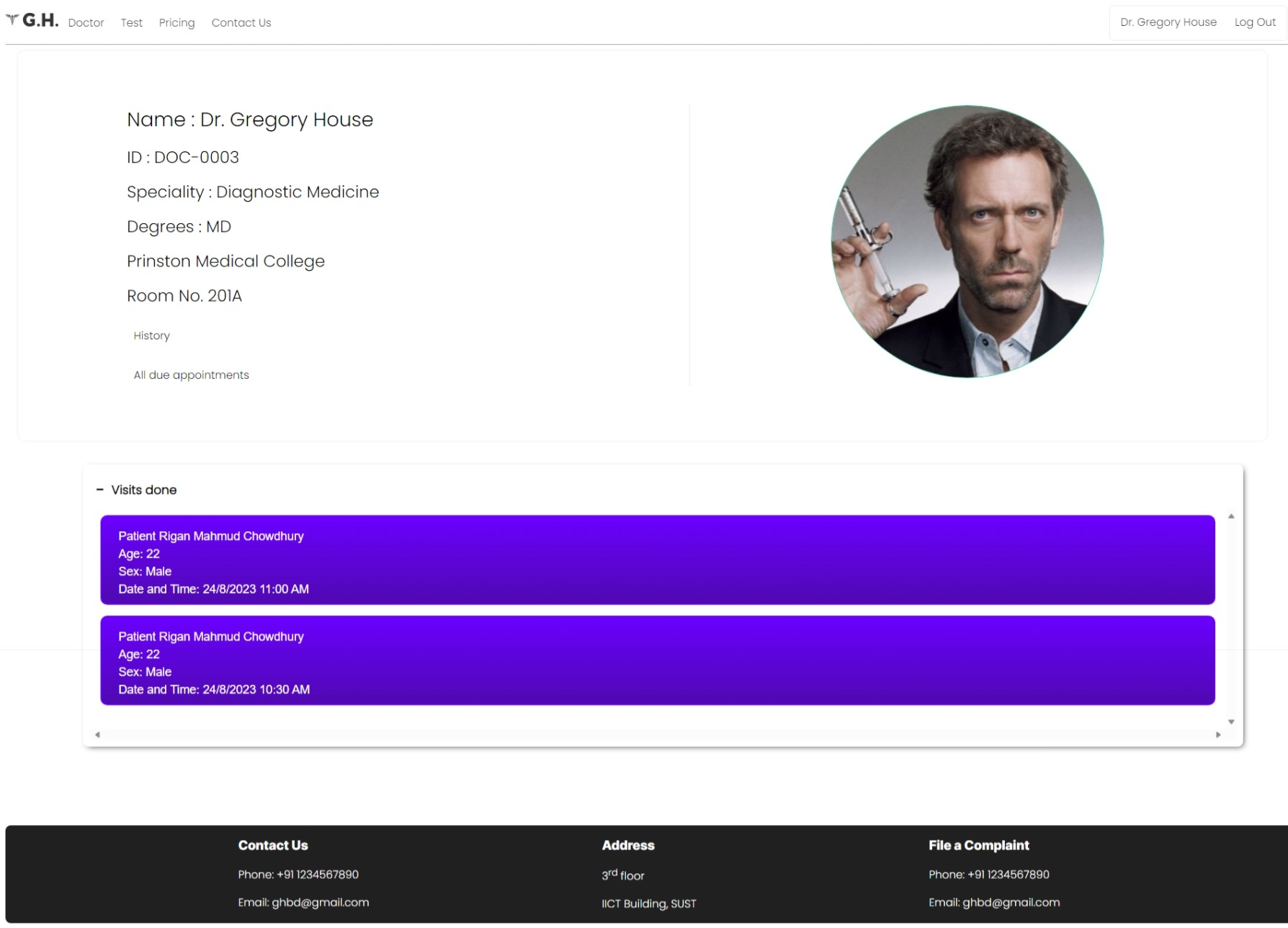 Project Name: General Doctor Appointment System | CSE333_Project